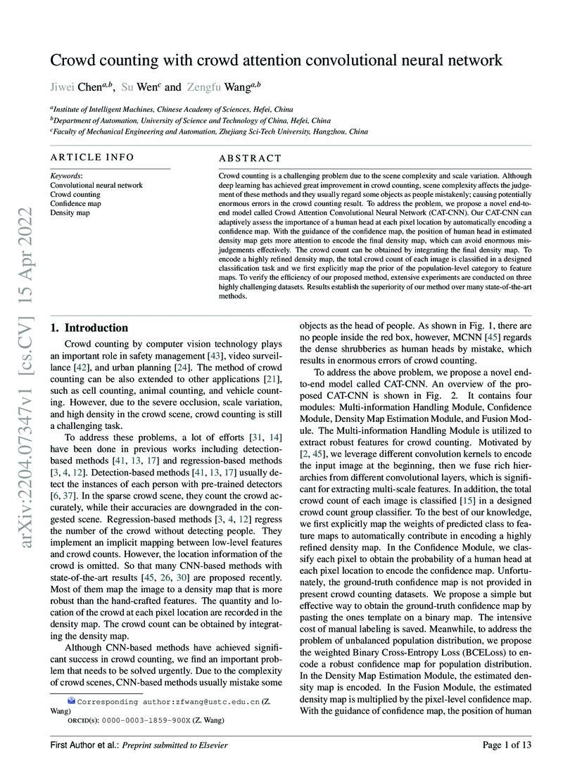 Crowd counting with crowd attention convolutional neural network | DeepAI