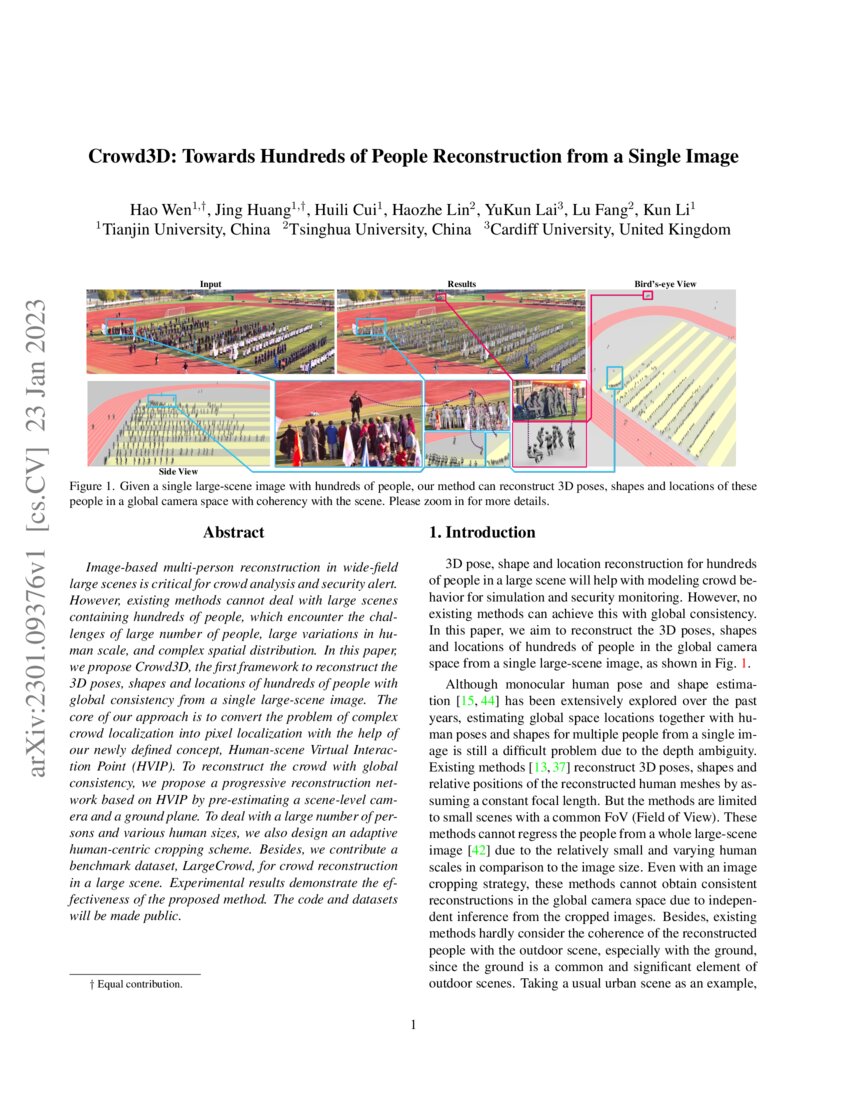 Crowd3D: Towards Hundreds of People Reconstruction from a Single Image ...