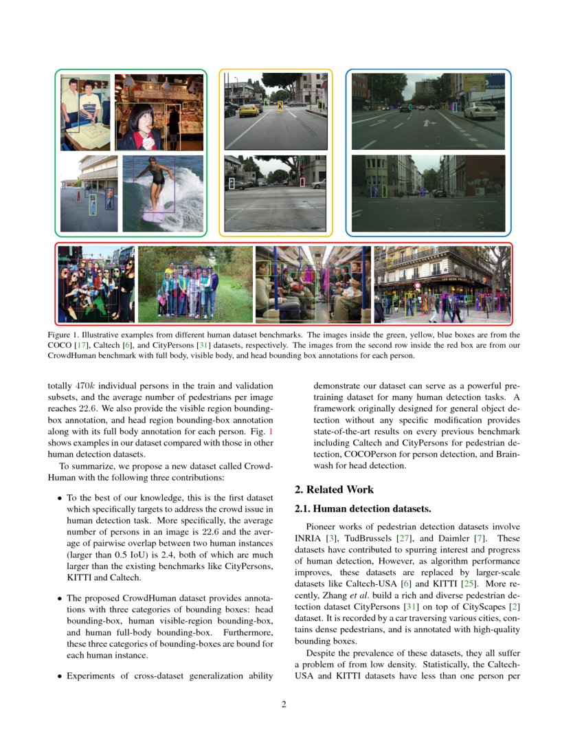 CrowdHuman: A Benchmark for Detecting Human in a Crowd | DeepAI