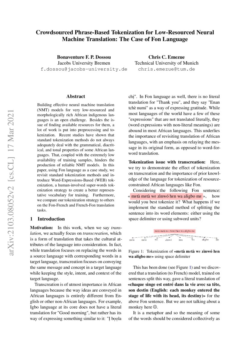 Crowdsourced Phrase Based Tokenization For Low Resourced Neural Machine Translation The Case Of