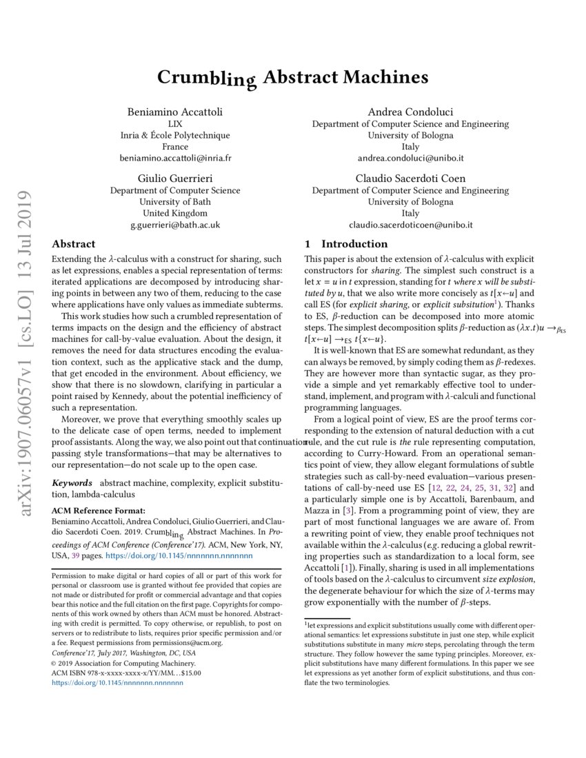 Crumbling Abstract Machines | DeepAI