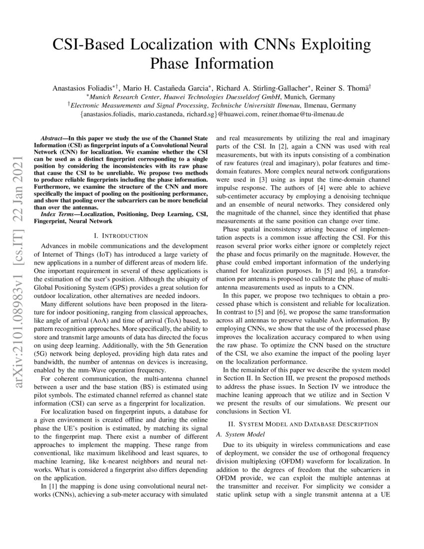 Csi Based Localization With Cnns Exploiting Phase Information Deepai