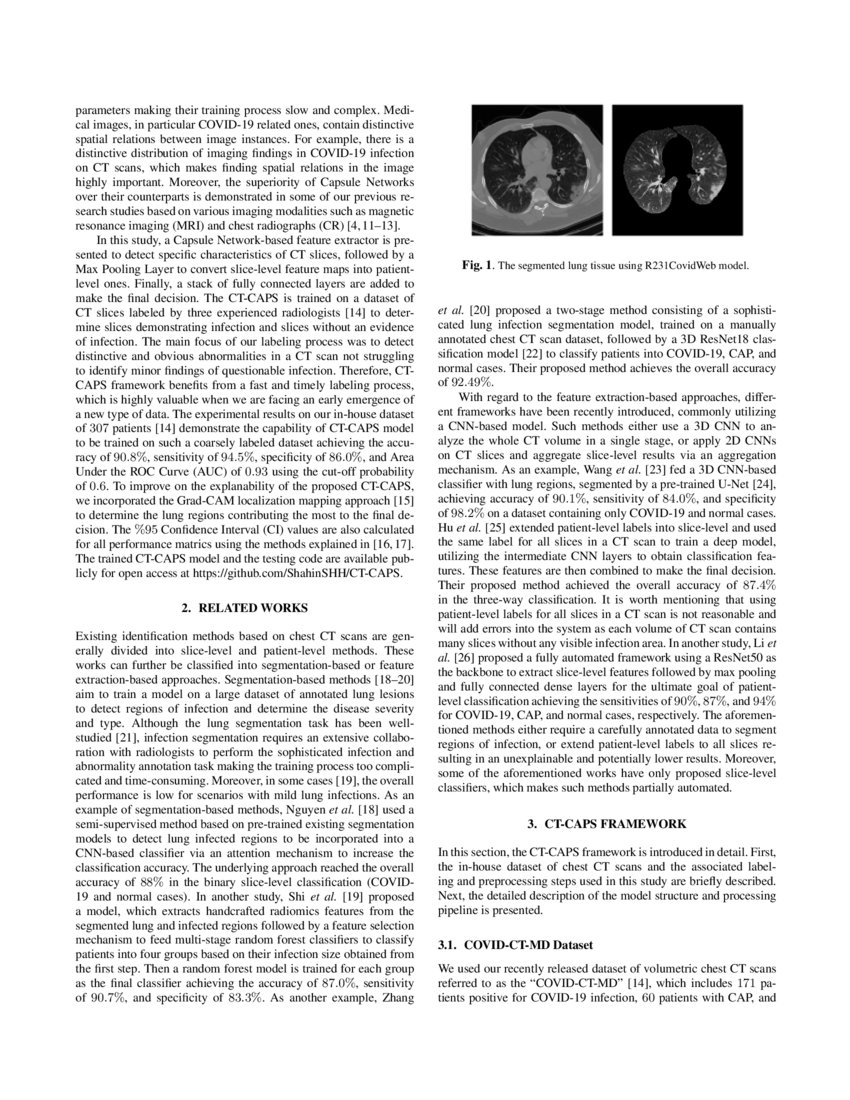 CT-CAPS: Feature Extraction-based Automated Framework for COVID-19 ...