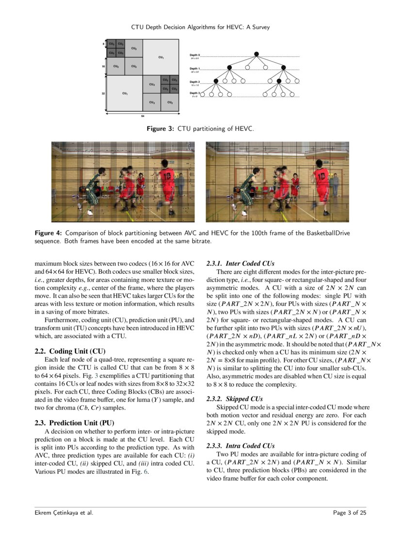 CTU Depth Decision Algorithms for HEVC: A Survey | DeepAI