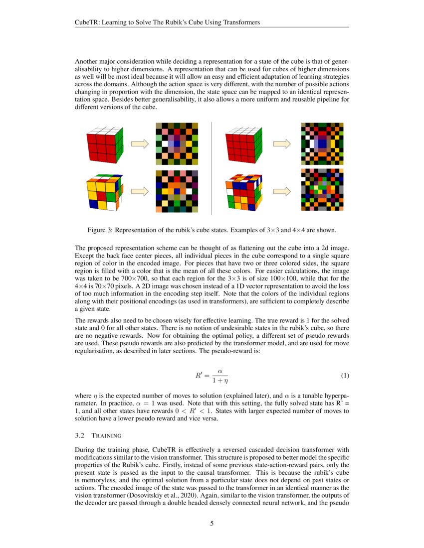 CubeTR: Learning to Solve The Rubiks Cube Using Transformers | DeepAI
