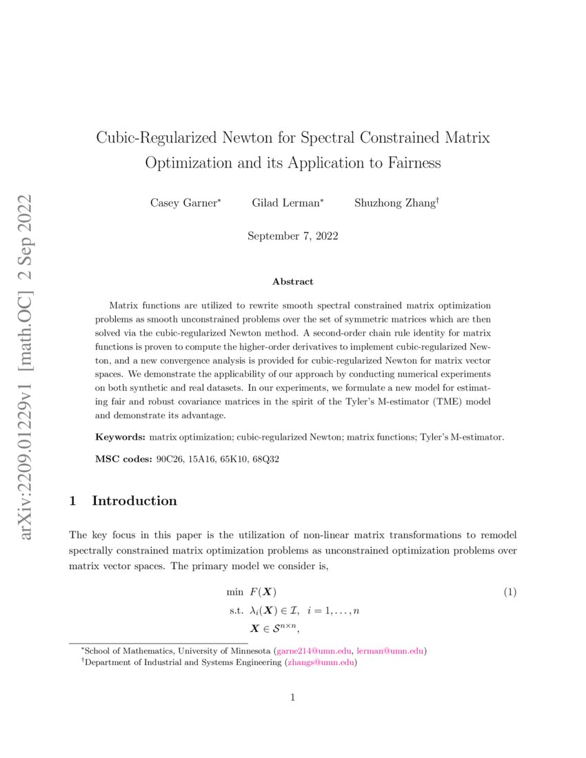 Cubic Regularized Newton For Spectral Constrained Matrix Optimization And Its Application To