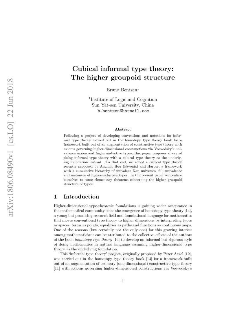 Cubical informal type theory: the higher groupoid structure | DeepAI