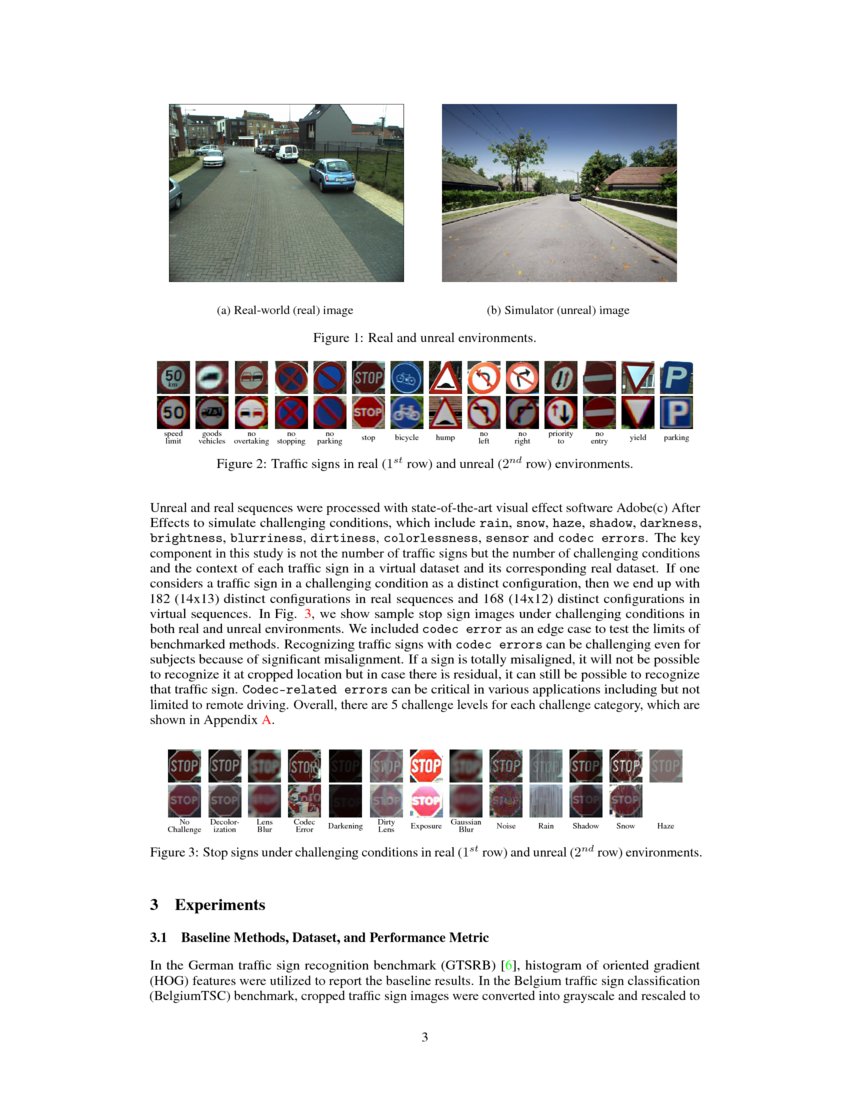 CURE-TSR: Challenging Unreal and Real Environments for Traffic Sign ...