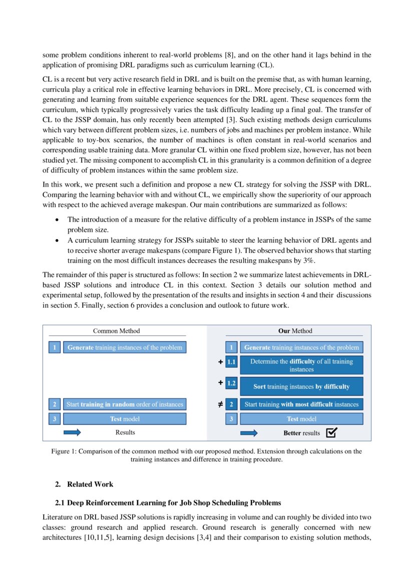 Curriculum Learning in Job Shop Scheduling using Reinforcement Learning | DeepAI