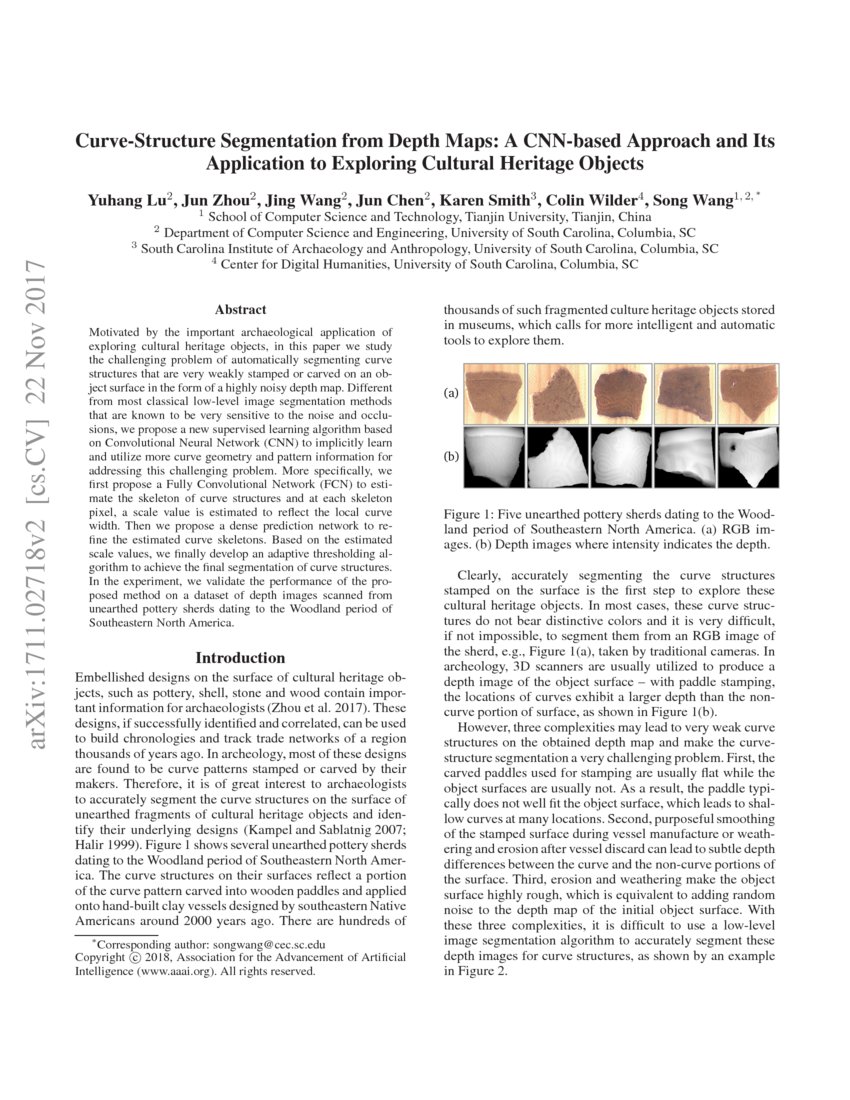 Curve Structure Segmentation From Depth Maps A Cnn Based Approach And