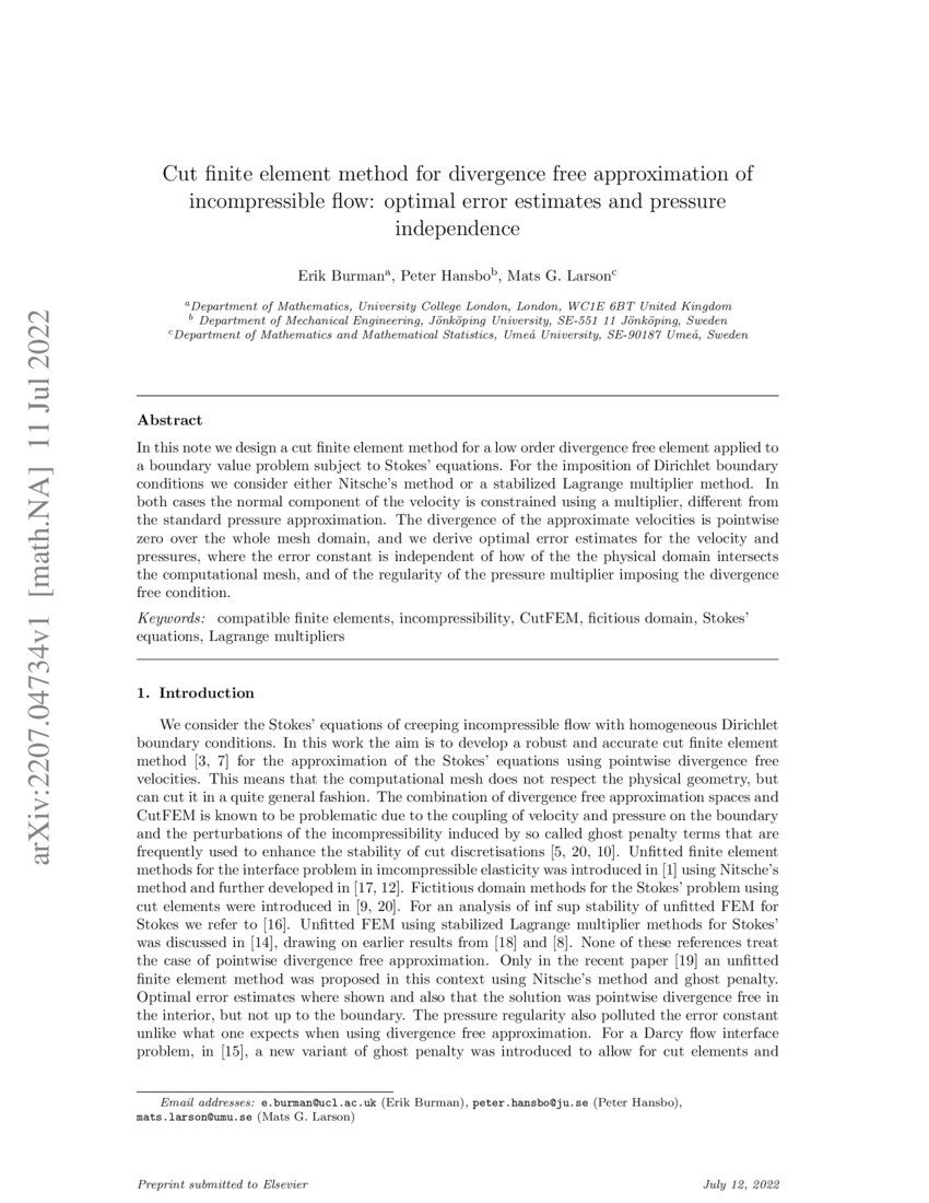 Cut Finite Element Method For Divergence Free Approximation Of