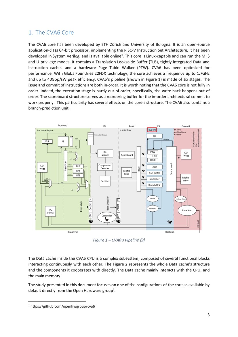CVA6's Data cache: Structure and Behavior | DeepAI
