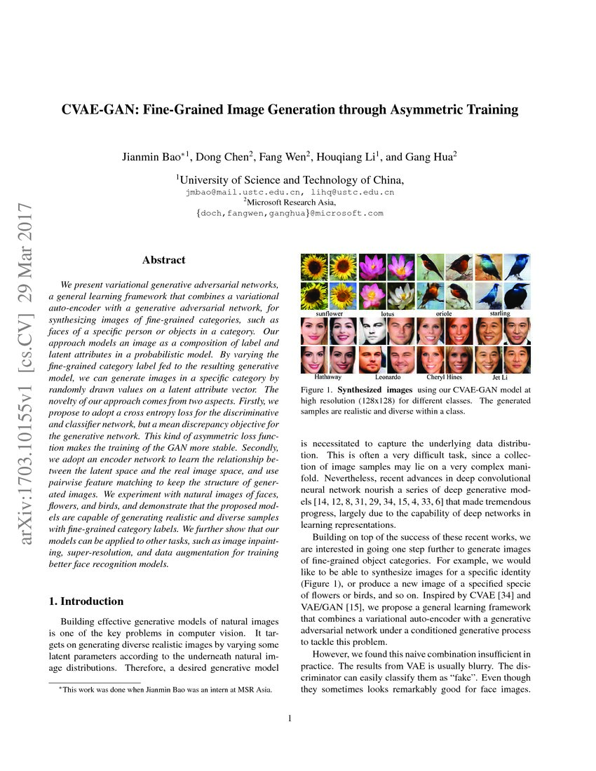 CVAE-GAN: Fine-Grained Image Generation through Asymmetric Training ...