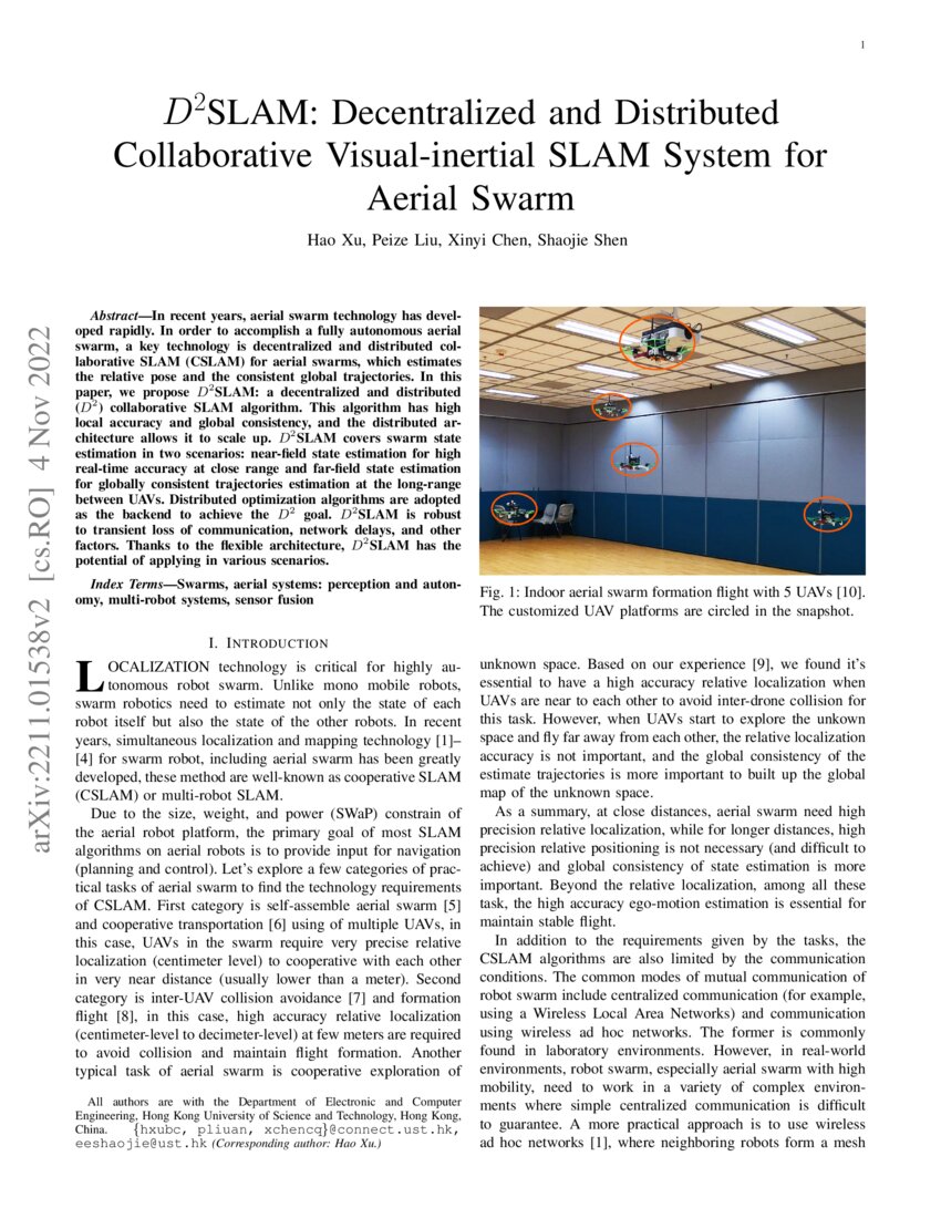 D^2SLAM: Decentralized and Distributed Collaborative Visual-inertial ... D^2SLAM: Decentralized and Distributed Collaborative Visual-inertial ...