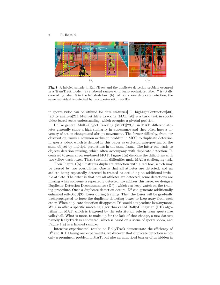 D 3 Duplicate Detection Decontaminator For Multi Athlete Tracking In Sports Videos Deepai