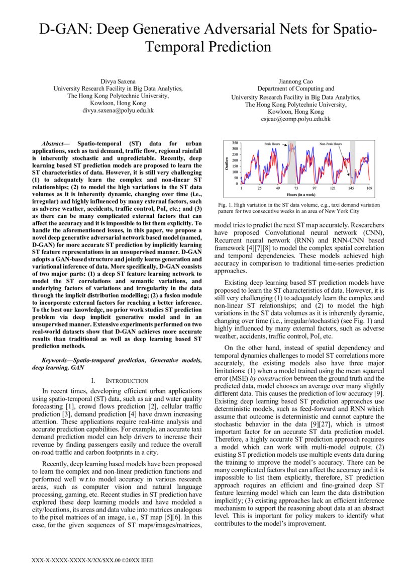 D-GAN: Deep Generative Adversarial Nets for Spatio-Temporal Prediction ...