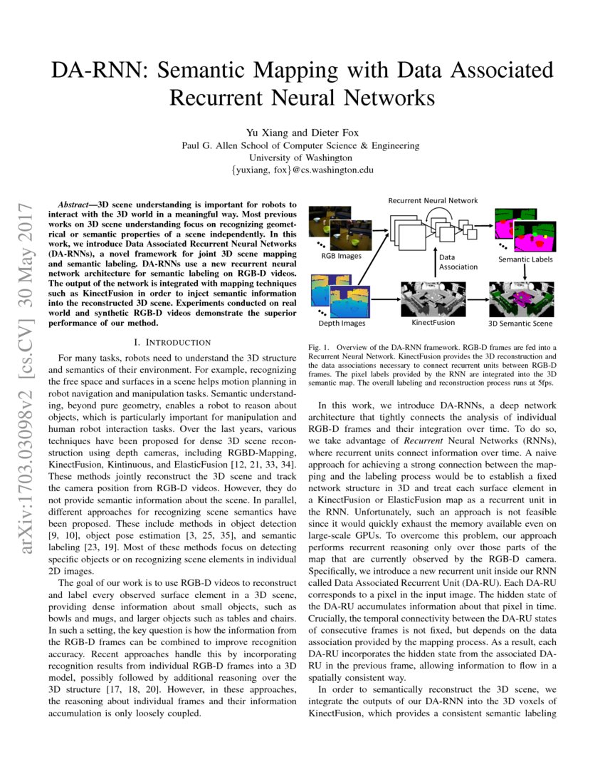 DA-RNN: Semantic Mapping with Data Associated Recurrent Neural Networks | DeepAI