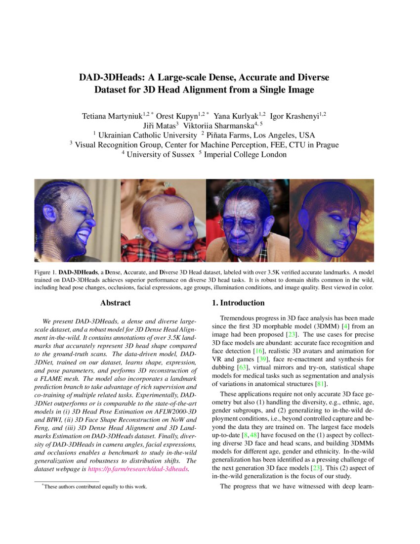 DAD-3DHeads: A Large-scale Dense, Accurate and Diverse Dataset for 3D ...