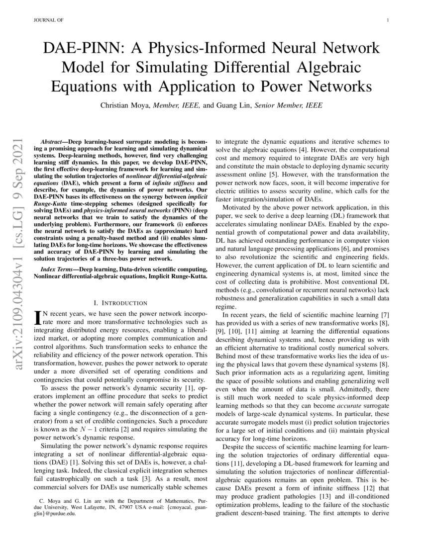 DAE-PINN: A Physics-Informed Neural Network Model for Simulating Differential-Algebraic ...