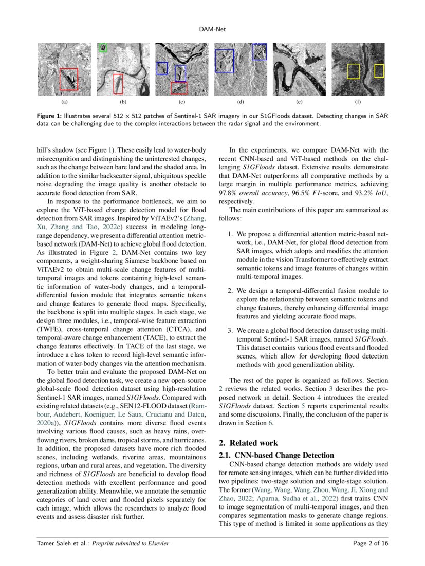 Dam Net Global Flood Detection From Sar Imagery Using Differential Attention Metric Based