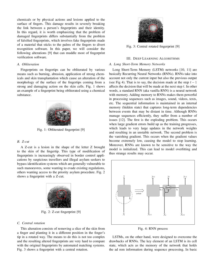 Damaged Fingerprint Recognition by Convolutional Long Short-Term Memory Networks for Forensic ...