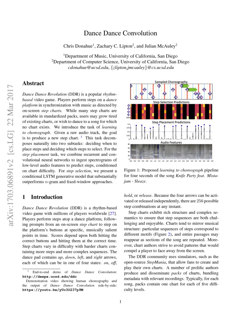 Dance Dance Convolution | DeepAI