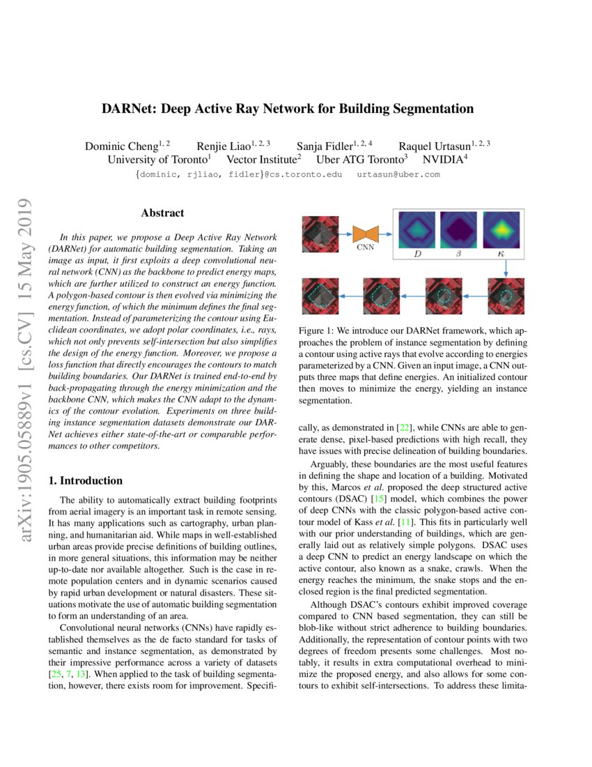 DARNet: Deep Active Ray Network for Building Segmentation | DeepAI