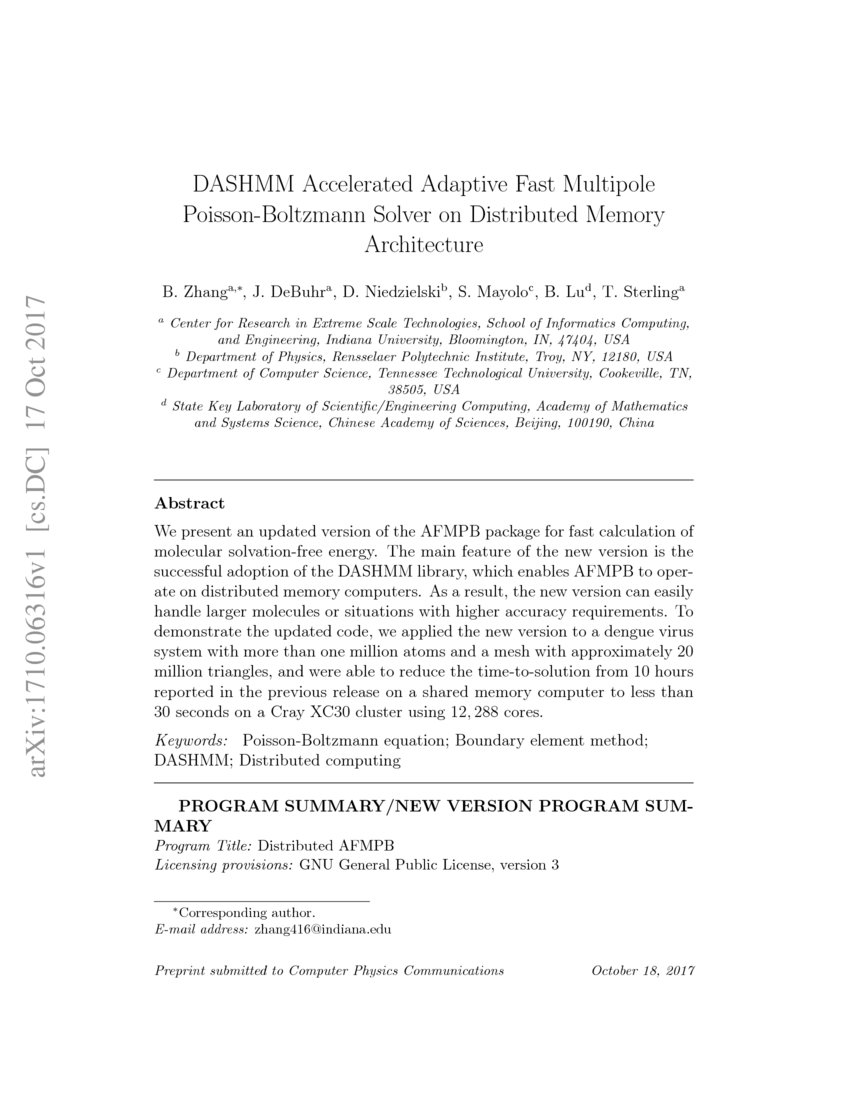 DASHMM Accelerated Adaptive Fast Multipole Poisson-Boltzmann Solver on Distributed Memory ...