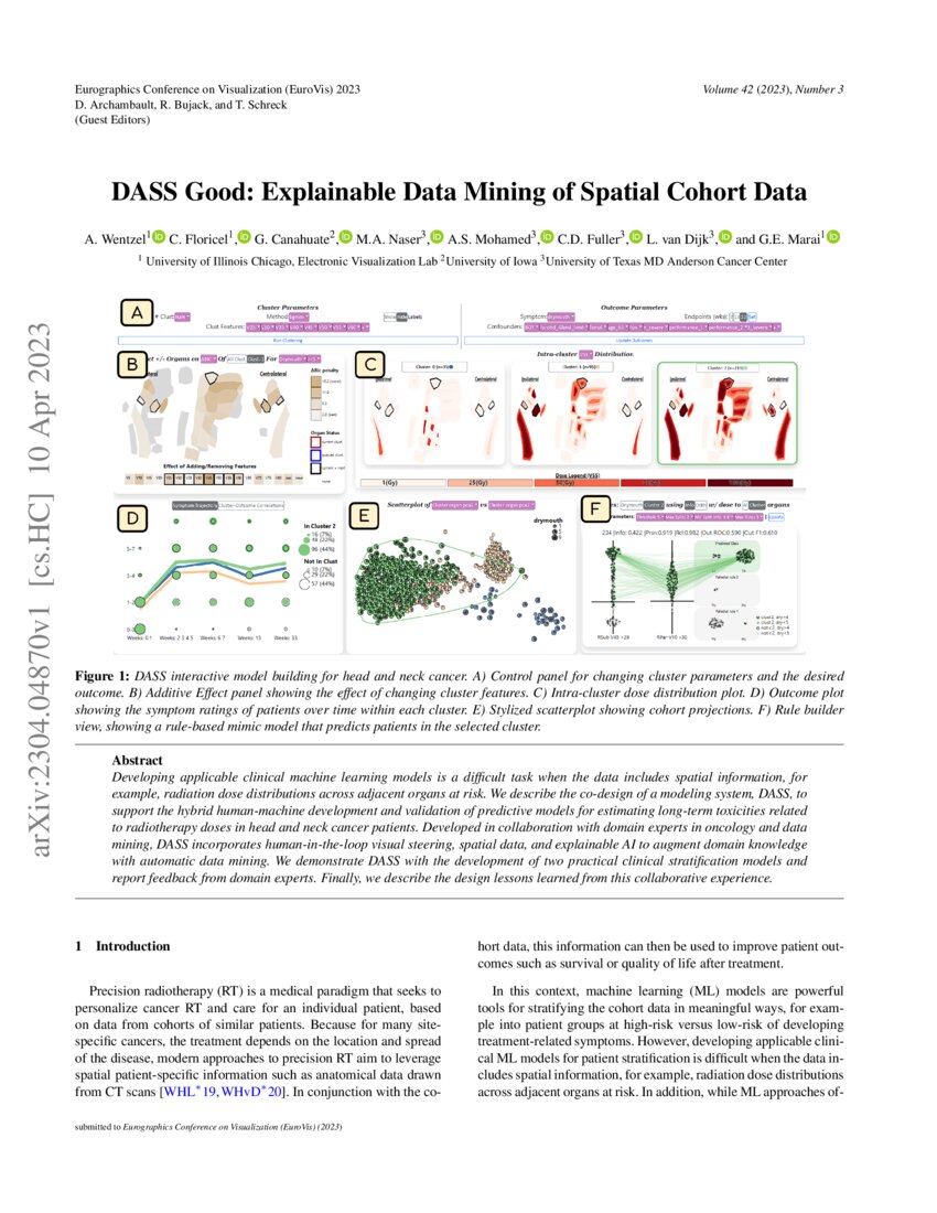 DASS Good: Explainable Data Mining of Spatial Cohort Data | DeepAI
