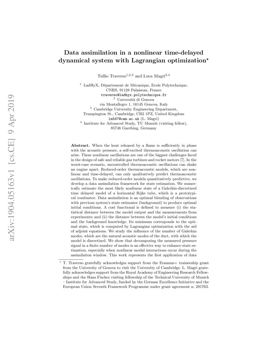 Data Assimilation In A Nonlinear Time Delayed Dynamical System Deepai