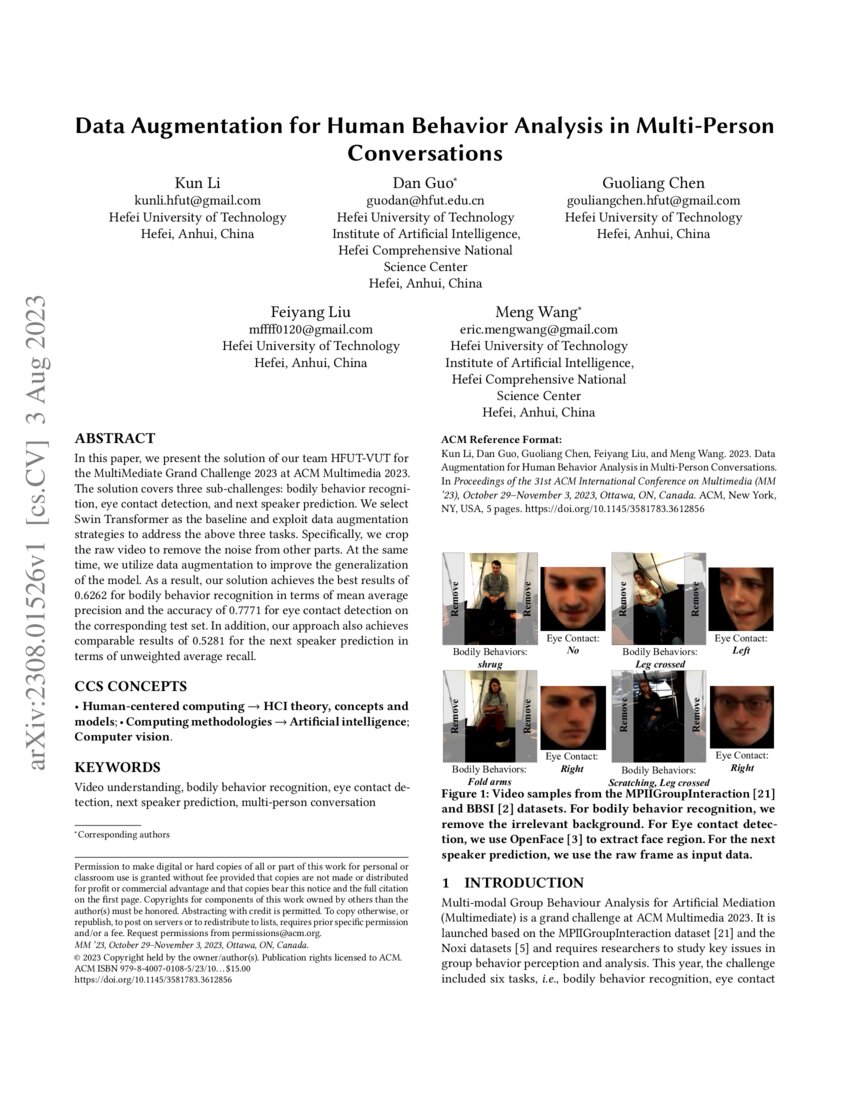 Data Augmentation for Human Behavior Analysis in Multi-Person ...