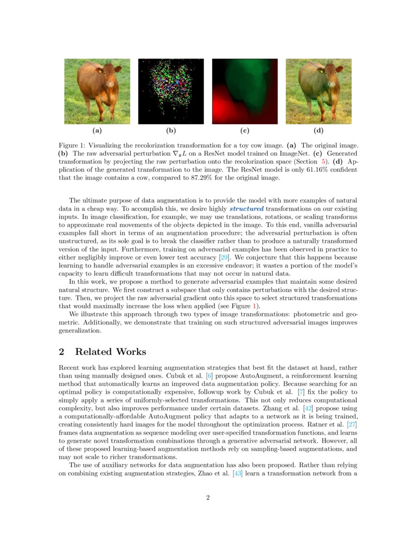 Data Augmentation via Structured Adversarial Perturbations | DeepAI