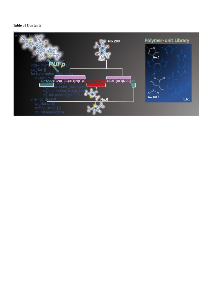Data-based Polymer-Unit Fingerprint (PUFp): A Newly Accessible ...