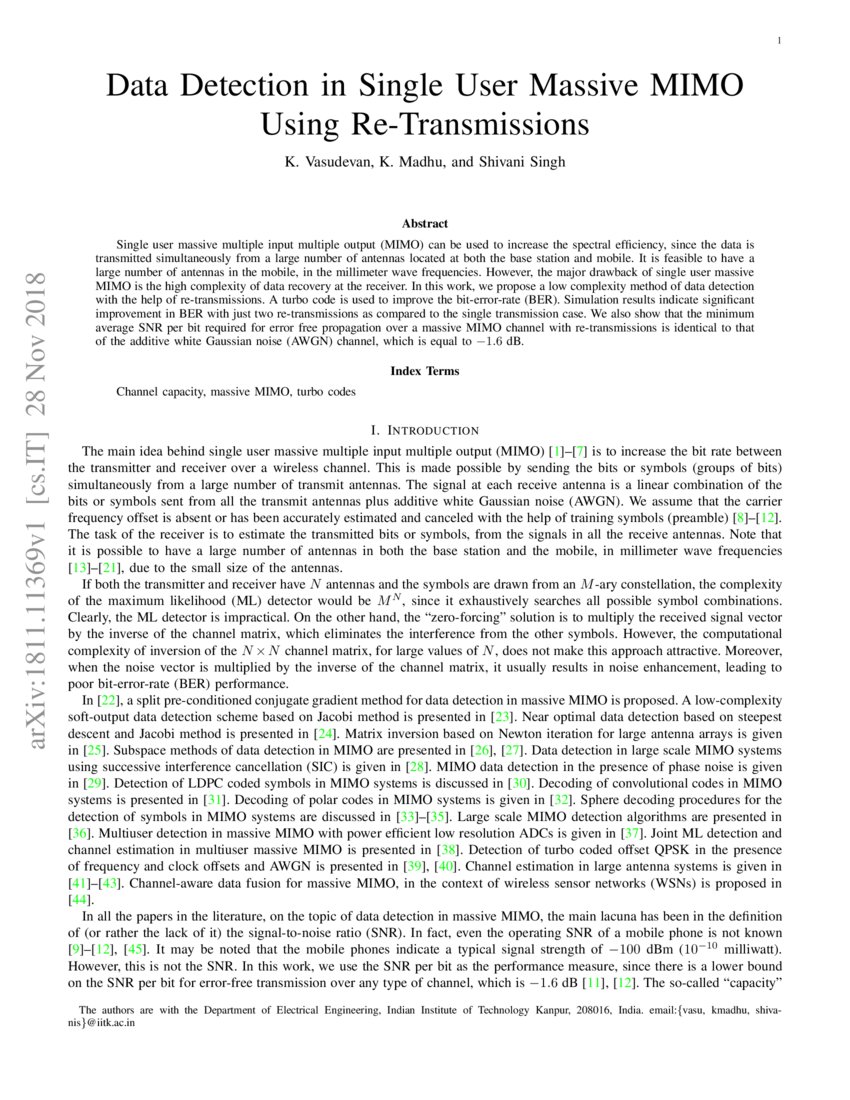 Data Detection In Single User Massive Mimo Using Re Transmissions Deepai 4919