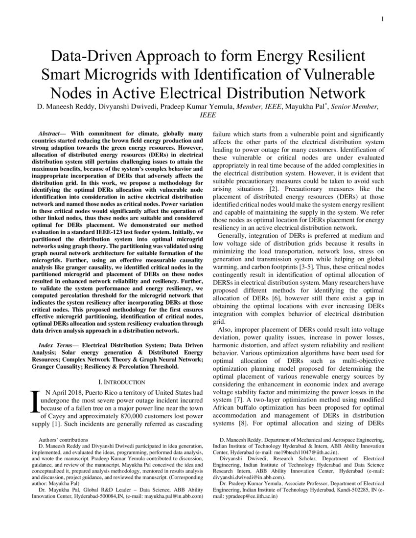 Data Driven Approach To Form Energy Resilient Smart Microgrids With Identification Of Vulnerable