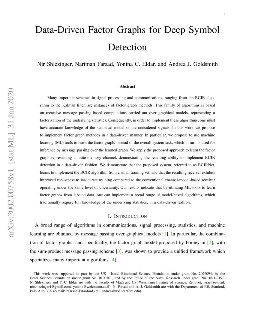 Data-Driven Factor Graphs for Deep Symbol Detection | DeepAI
