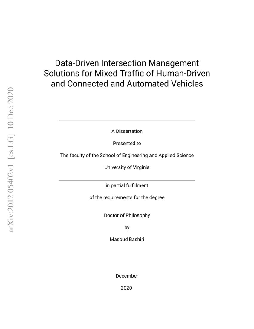 Data-Driven Intersection Management Solutions for Mixed Traffic of Human-Driven and Connected ...