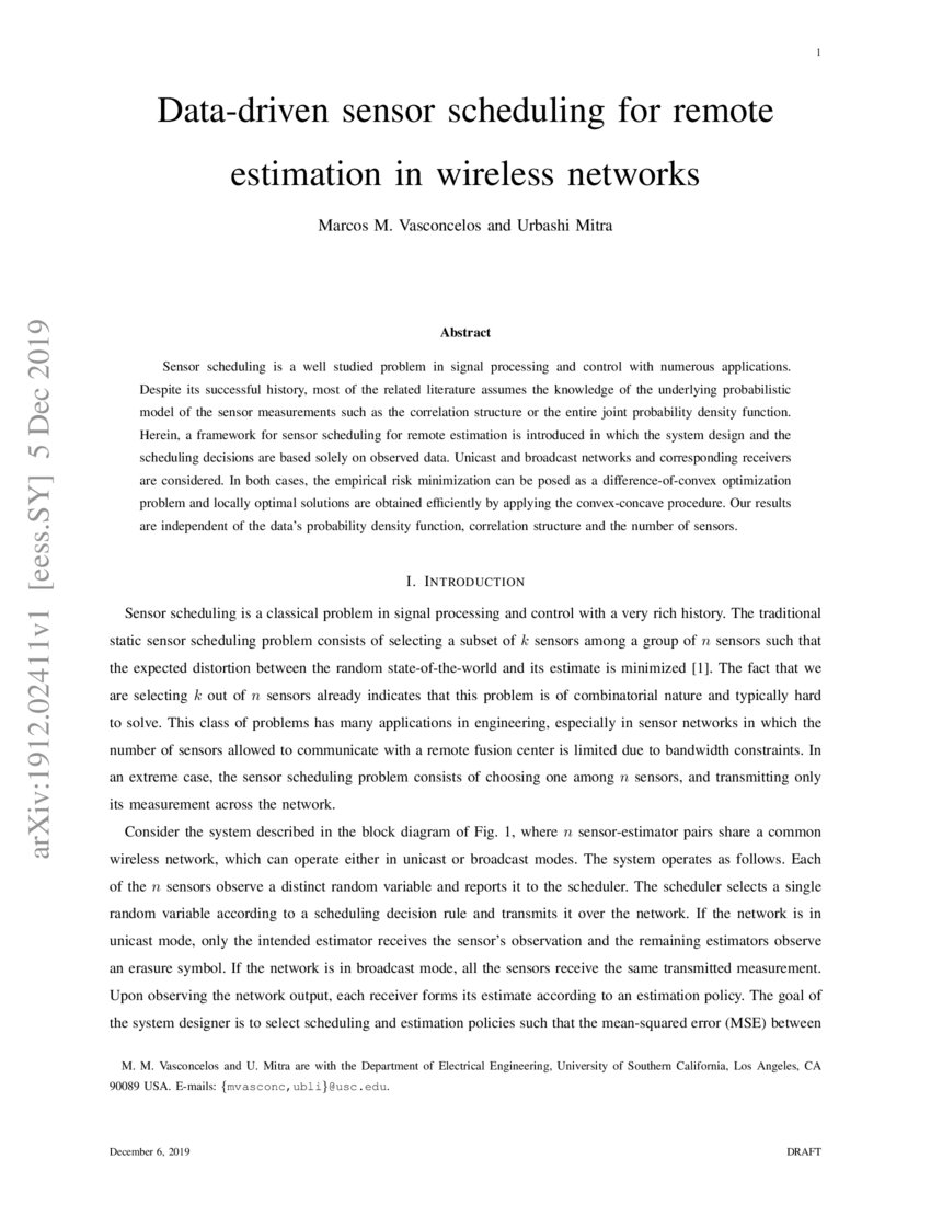 Data Driven Sensor Scheduling For Remote Estimation In Wireless Networks Deepai