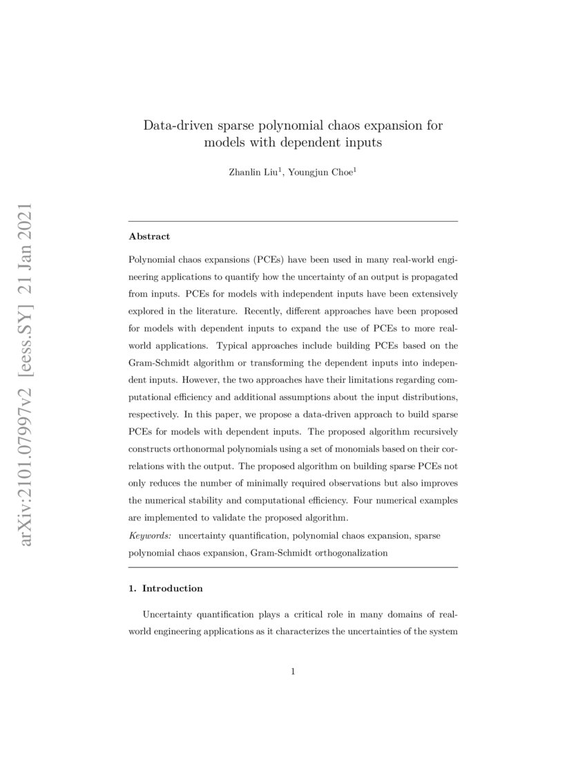 Data-driven sparse polynomial chaos expansion for models with dependent ... Data-driven sparse polynomial chaos expansion for models with dependent ...