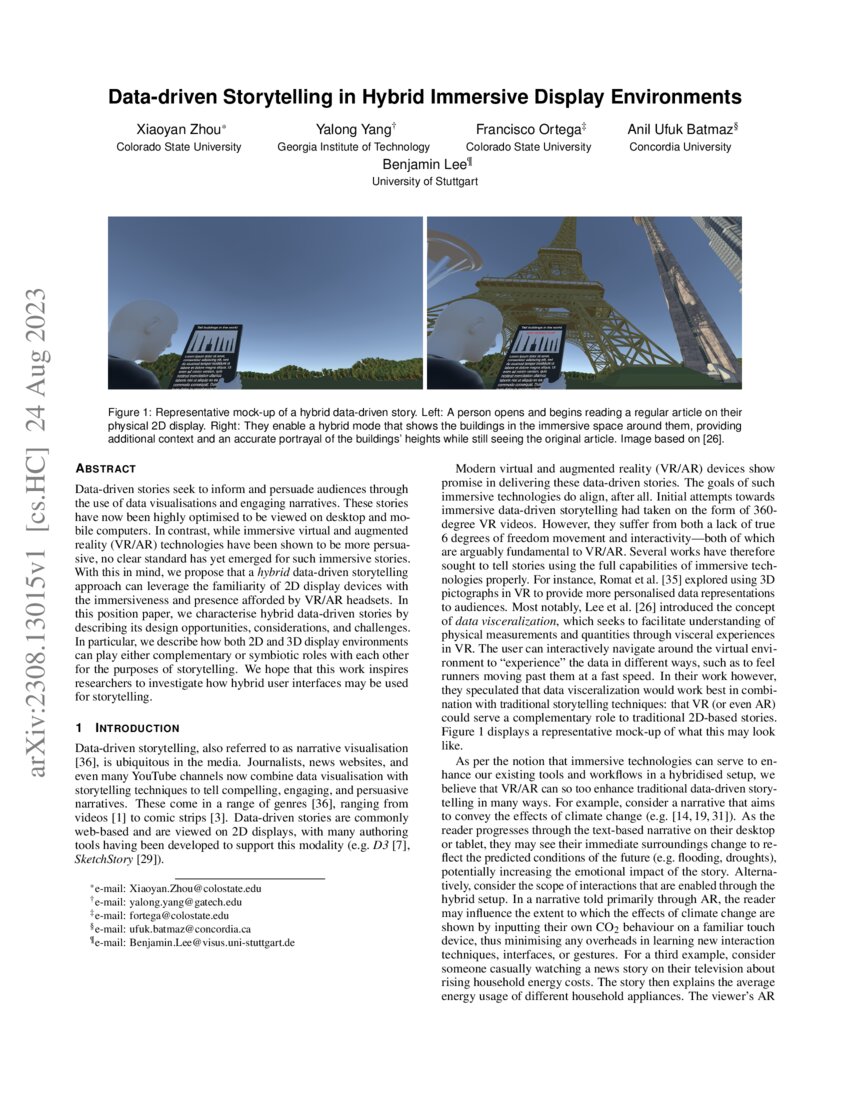 Data-driven Storytelling in Hybrid Immersive Display Environments | DeepAI