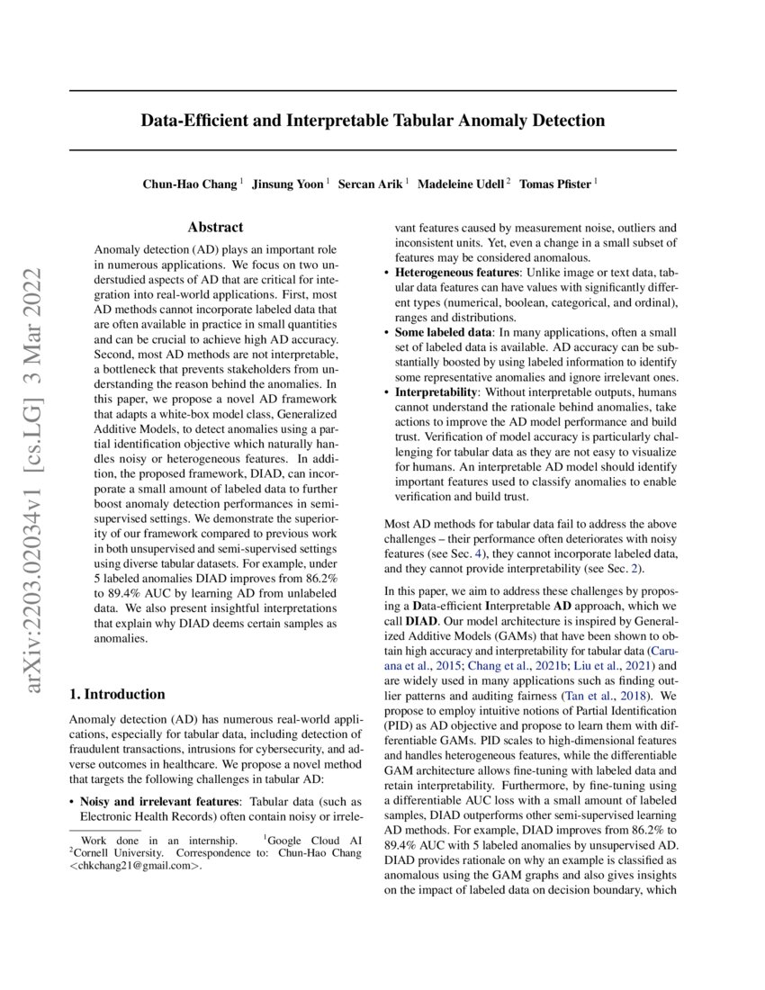 Data-Efficient and Interpretable Tabular Anomaly Detection | DeepAI