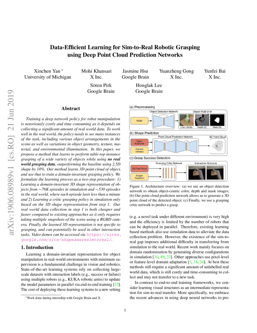 Data Efficient Learning For Sim To Real Robotic Grasping Using Deep