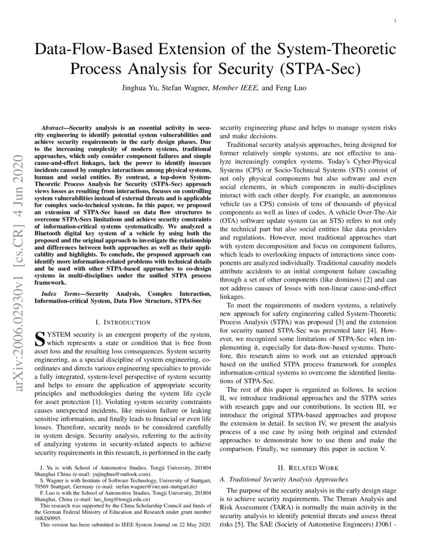 Data-Flow-Based Extension of the System-Theoretic Process Analysis for Security (STPA-Sec) | DeepAI