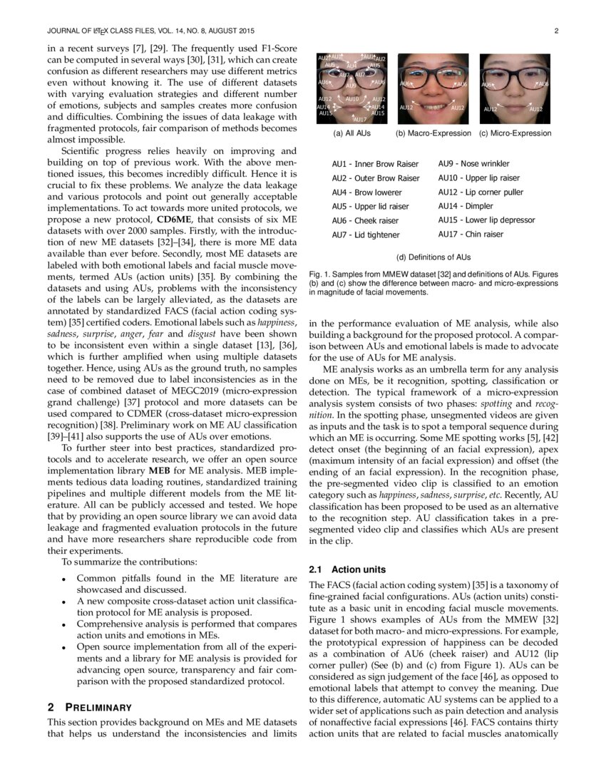 Data Leakage and Evaluation Issues in Micro-Expression Analysis | DeepAI