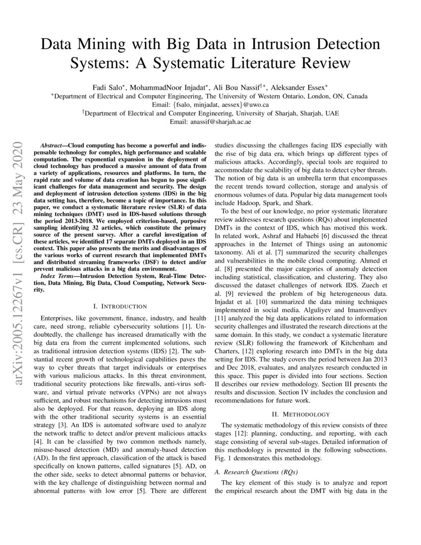 Data Mining With Big Data In Intrusion Detection Systems A Systematic