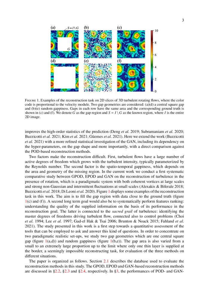 Data Reconstruction Of Turbulent Flows With Gappy Pod Extended Pod And