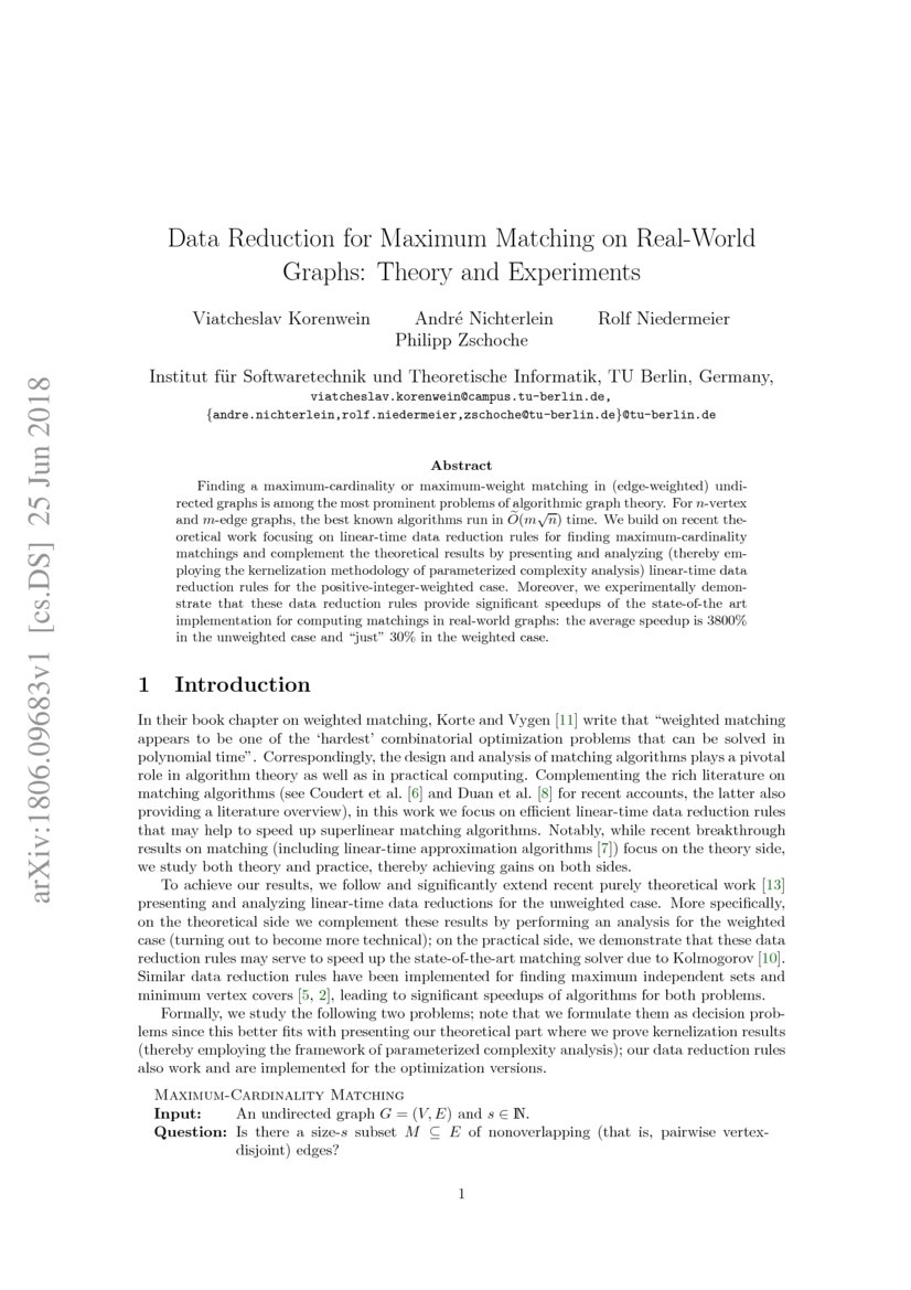 Data Reduction for Maximum Matching on Real-World Graphs: Theory and ...