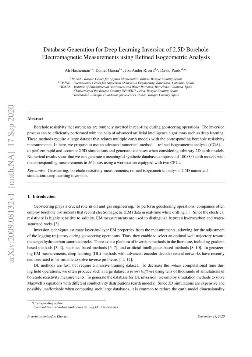 Database Generation for Deep Learning Inversion of 2.5D Borehole ...