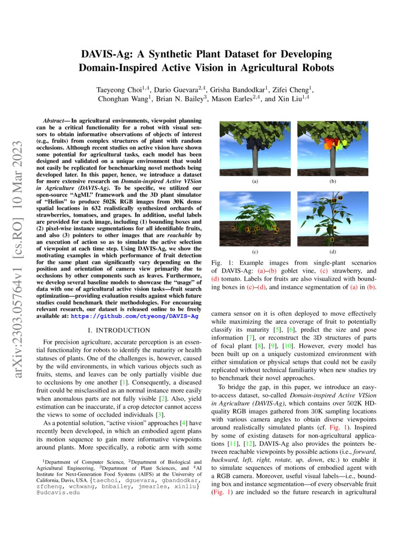 DAVIS-Ag: A Synthetic Plant Dataset for Developing Domain-Inspired ...