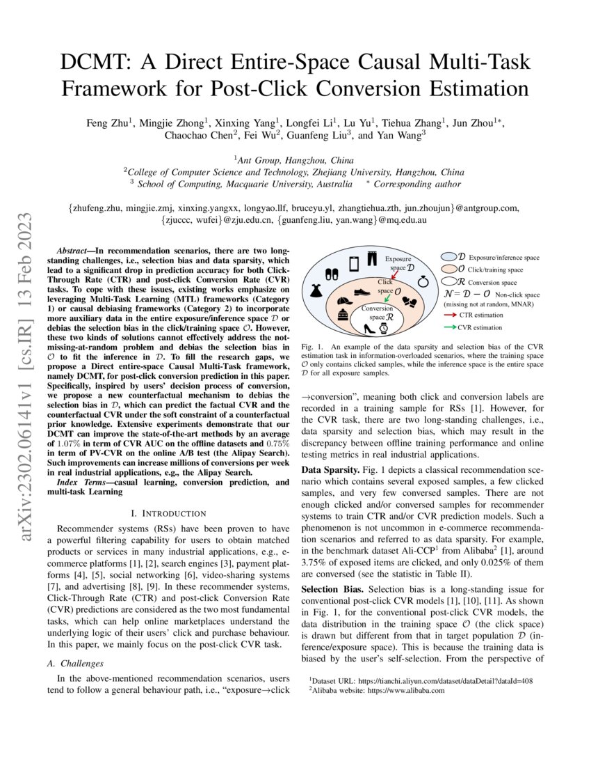 Dcmt A Direct Entire Space Causal Multi Task Framework For Post Click